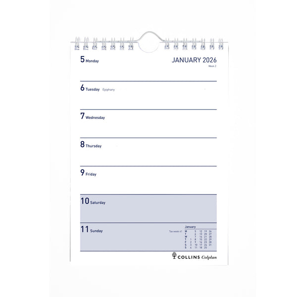 Colplan - A5 - Week-To-View - Diary - 2026 - Calendar-Year-Planner ...