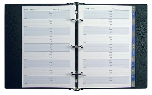Collins - Ringbound Telephone / Address Book - Black Black Ringbound ...