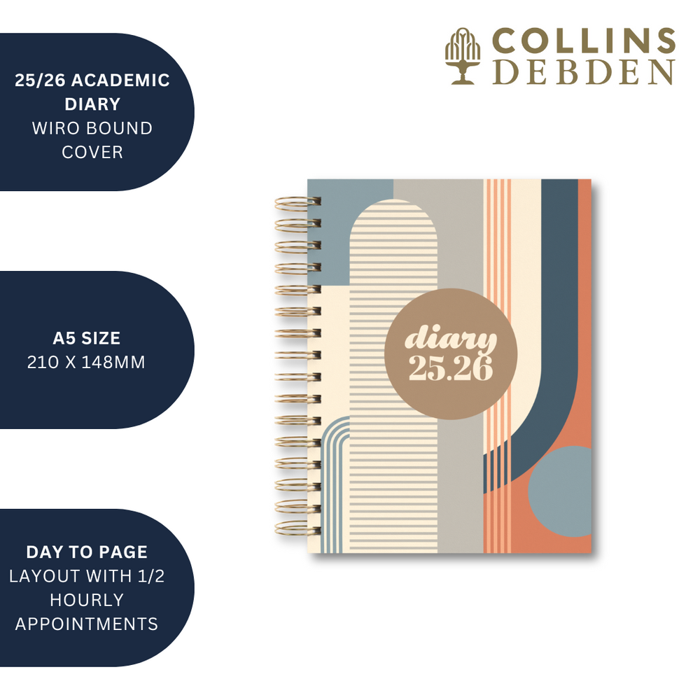 Scandi - A5 Day-to-Page Mid/Academic Year Diary Planner 2025-2026 ...